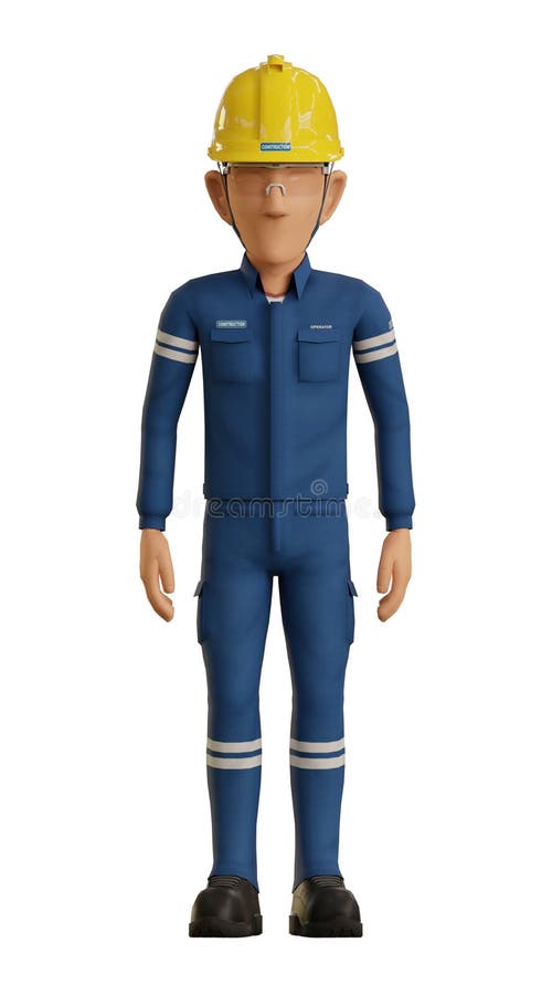 Isolate Industrial Operator Stand on White Background Stock ...