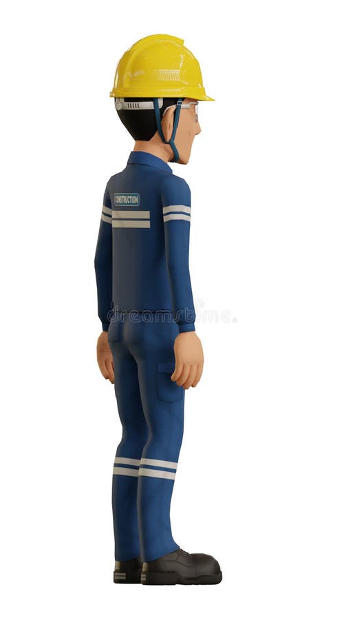 Isolate Industrial Operator Stand on White Background Stock ...