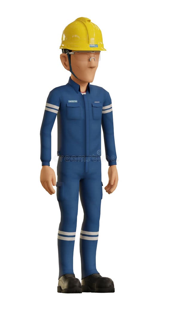 Isolate Industrial Operator Stand on White Background Stock ...