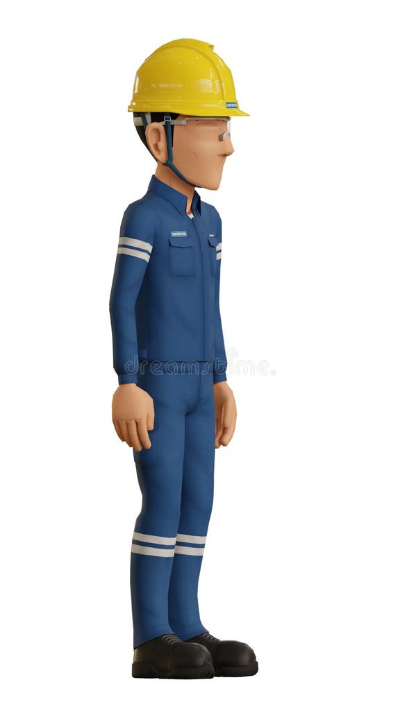 Isolate Industrial Operator Stand on White Background Stock ...