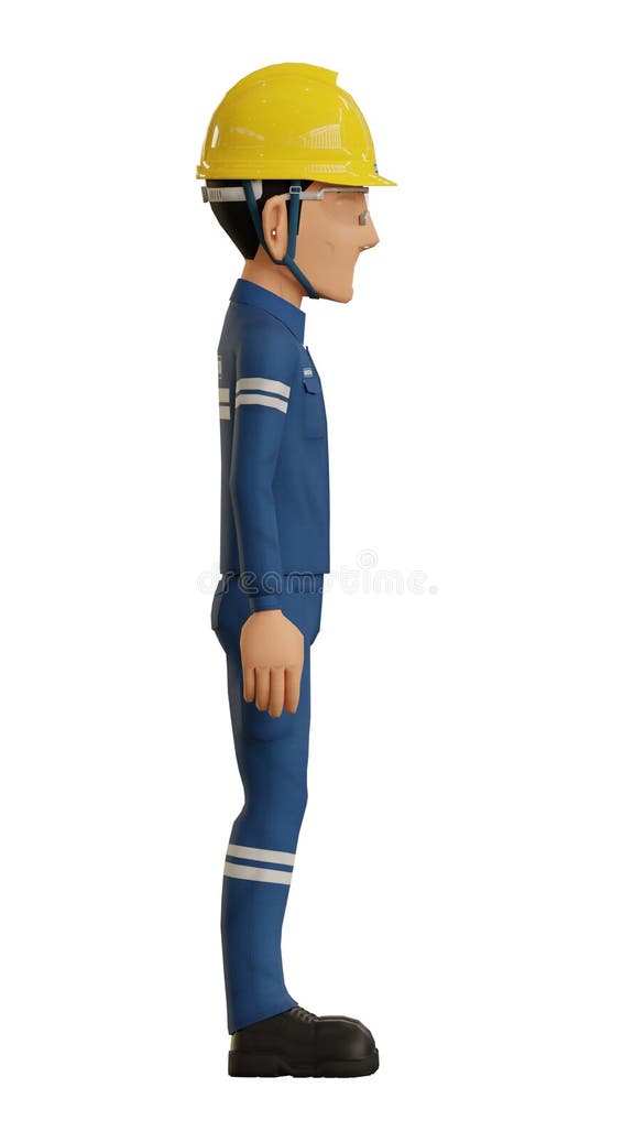 Isolate Industrial Operator Stand on White Background Stock ...