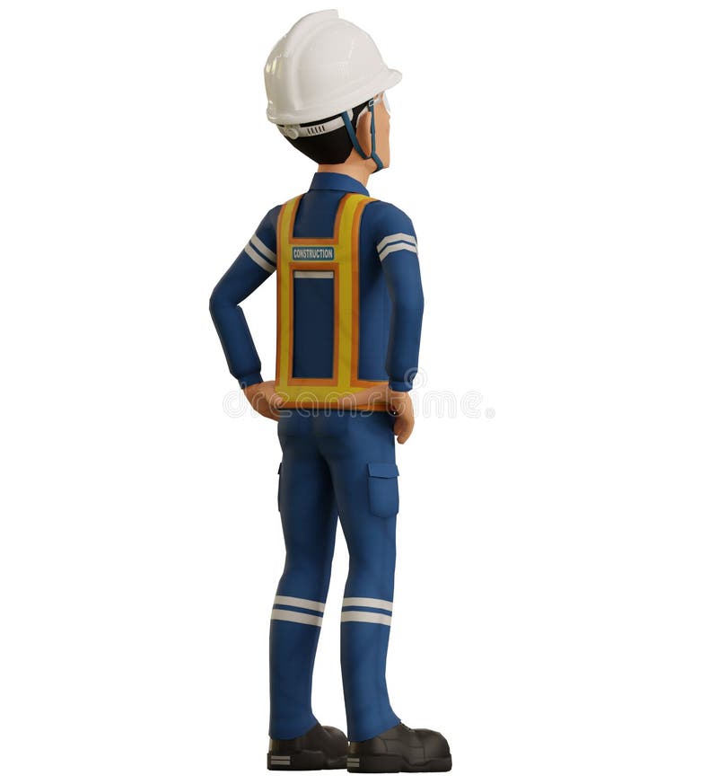 Isolate Industrial Worker is Looking at Something at High Stock Image ...