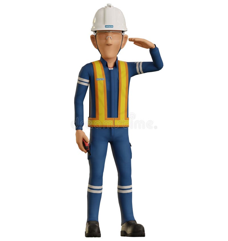Isolate Industrial Worker Pose High Level Stock Photo - Illustration of ...