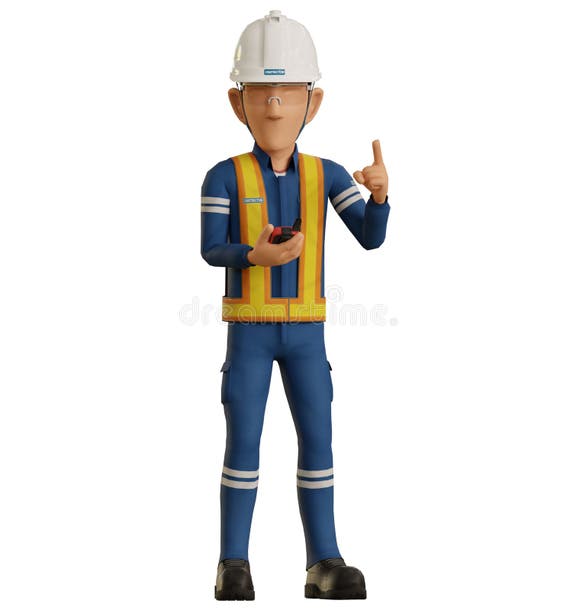Isolate Industrial Worker Pose Instruction Stock Image - Illustration ...