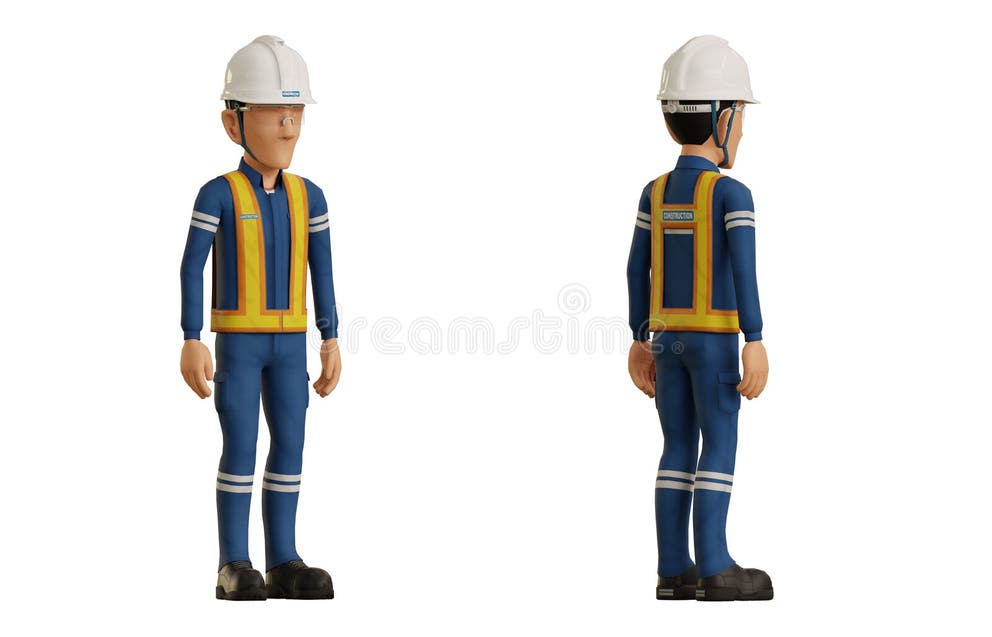 Isolate Industrial Worker Stand on Transparent Background Stock ...