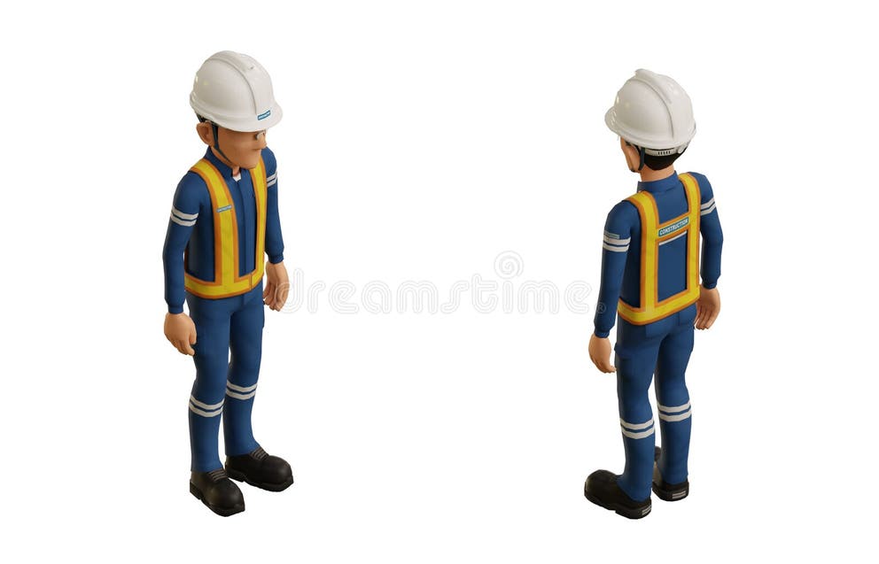 Isolate Industrial Worker Stand on Transparent Background Stock ...