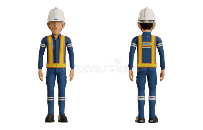 Isolate Industrial Worker Stand on Transparent Background Stock ...