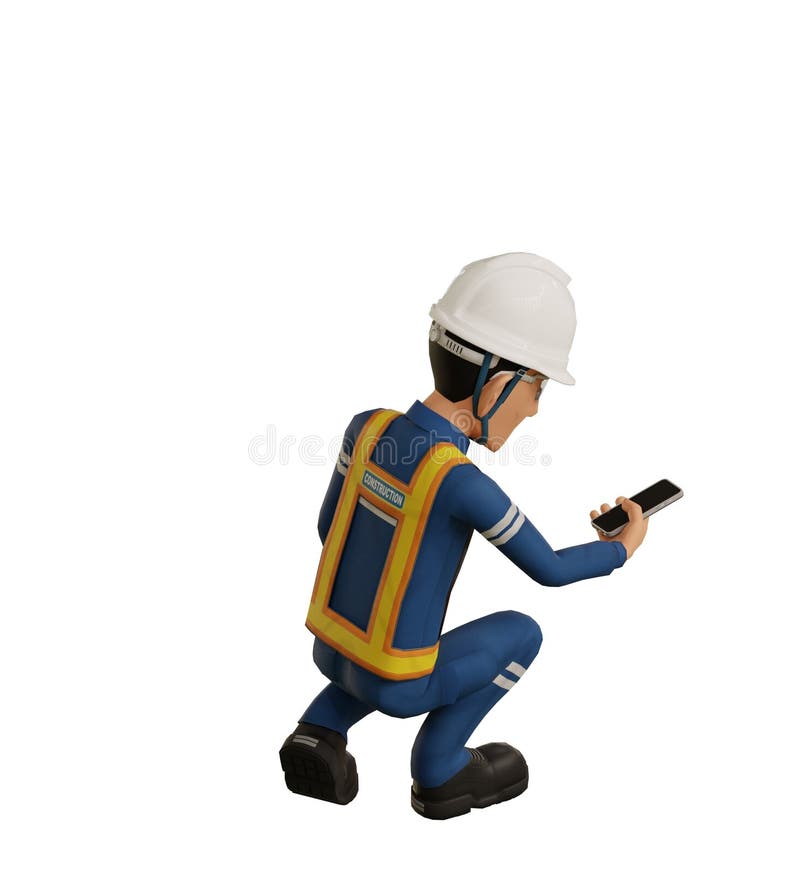 Isolate Industrial Worker is Using the Mobile Phone To Taking a Stock ...