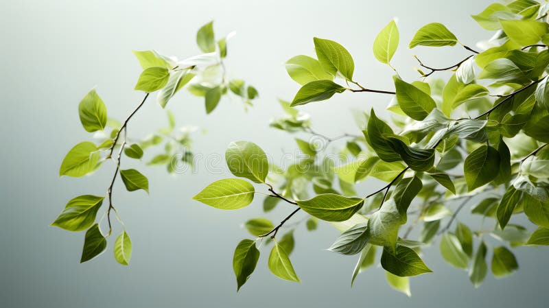 Isolate Leaves Movement Falling Slow Down on Solid Backgrounds 3d ...