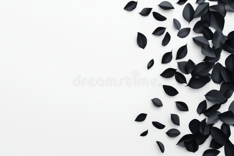 Isolate Leaves Movement Falling Slow Down on White Background Black ...