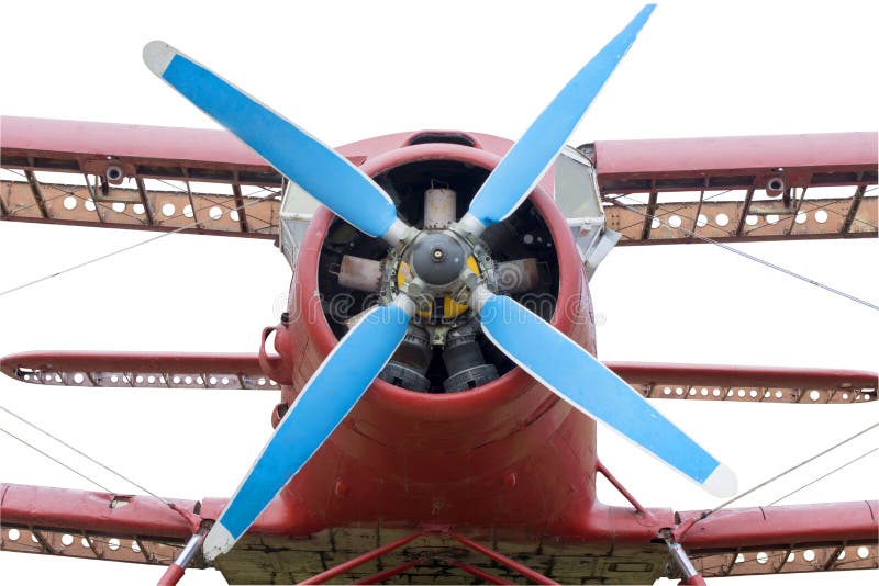 Isolate of Old Aircraft, Front View. Blades of an Old Aircraft Stock ...