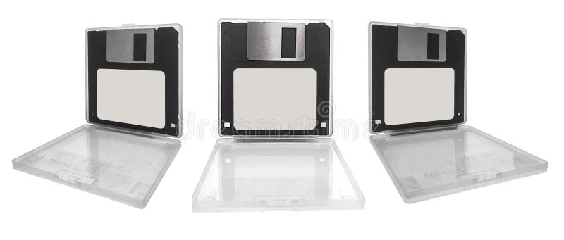 Isolate of Old Storage Floppy Disk in Plastic Case on White Background ...