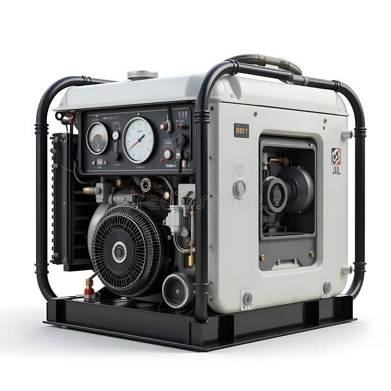 Isolate Portable Generator Machine with Control Panel on White ...