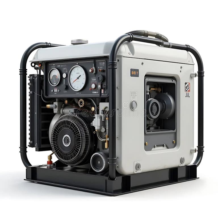 Isolate Portable Generator Machine with Control Panel on White ...