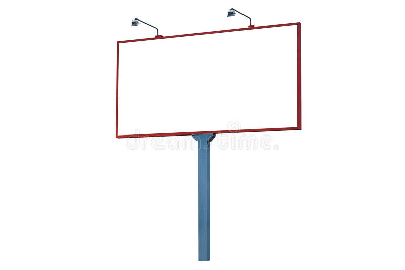 Isolate Red Color Mockup, Billboard on White Background Stock Photo ...