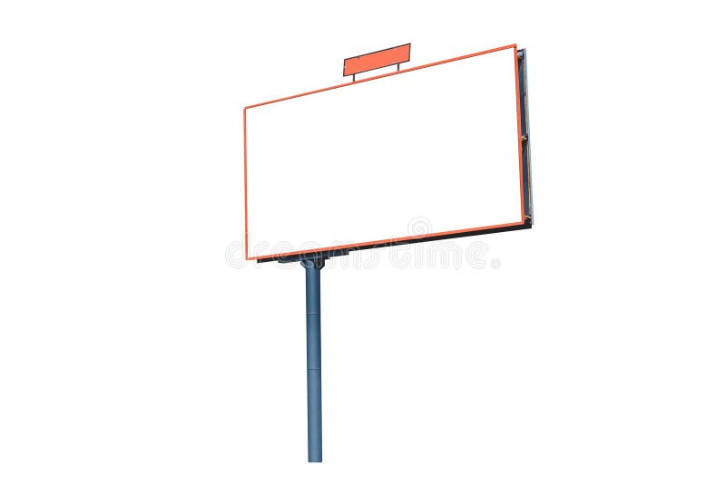 Isolate Red Color Mockup, Billboard on White Background Stock Image ...