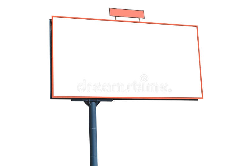 Isolate Red Color Mockup, Billboard on White Background Stock Image ...