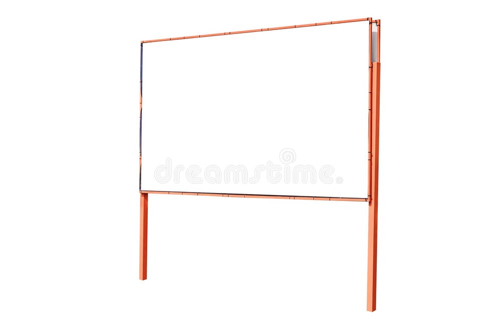 Isolate Red Color Mockup, Billboard on White Background Stock Image ...