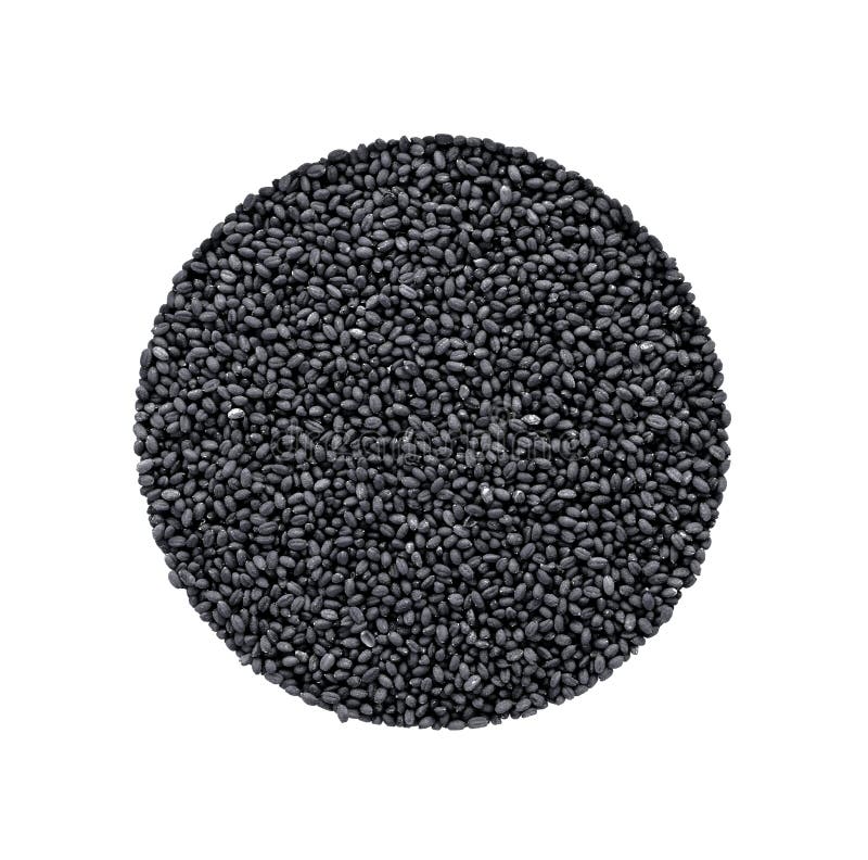 Isolate of a Sample of Small Black Seeds in the Form of a Circle ...