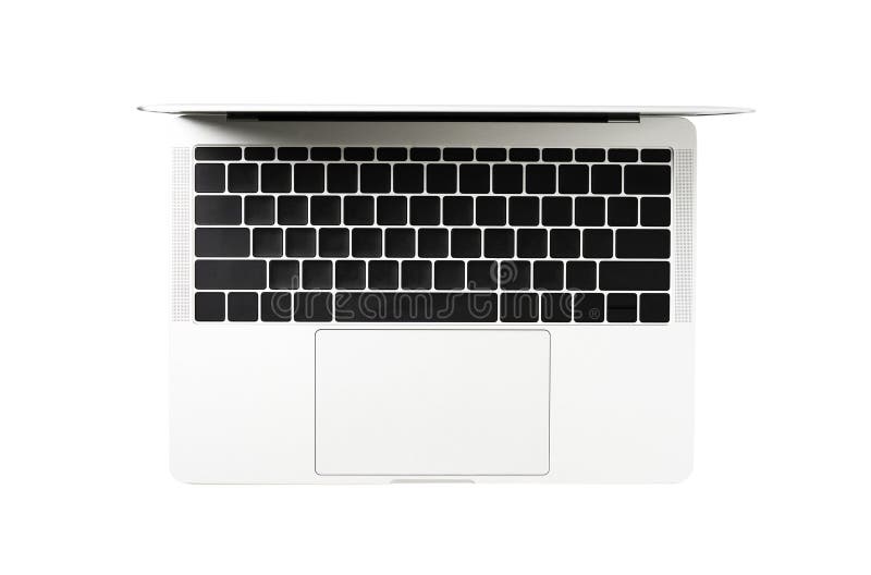 Isolate of Top View Computer Laptop on White Background and Clipping ...