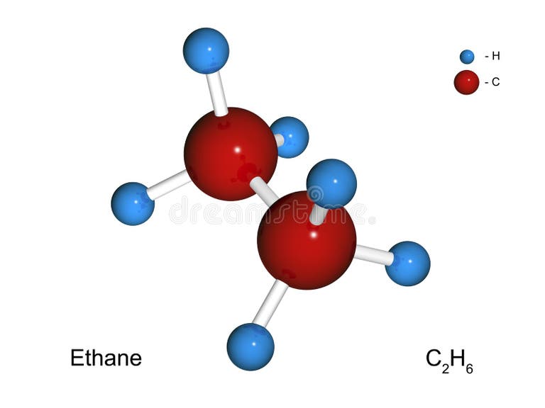 Isolated 3D Model of a Molecule of Ethane Stock Illustration ...