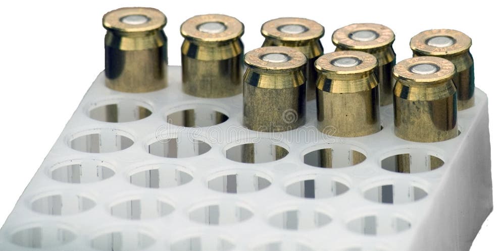 Isolated, 45 Caliber Bullets Stock Photo - Image of caliber, casing ...