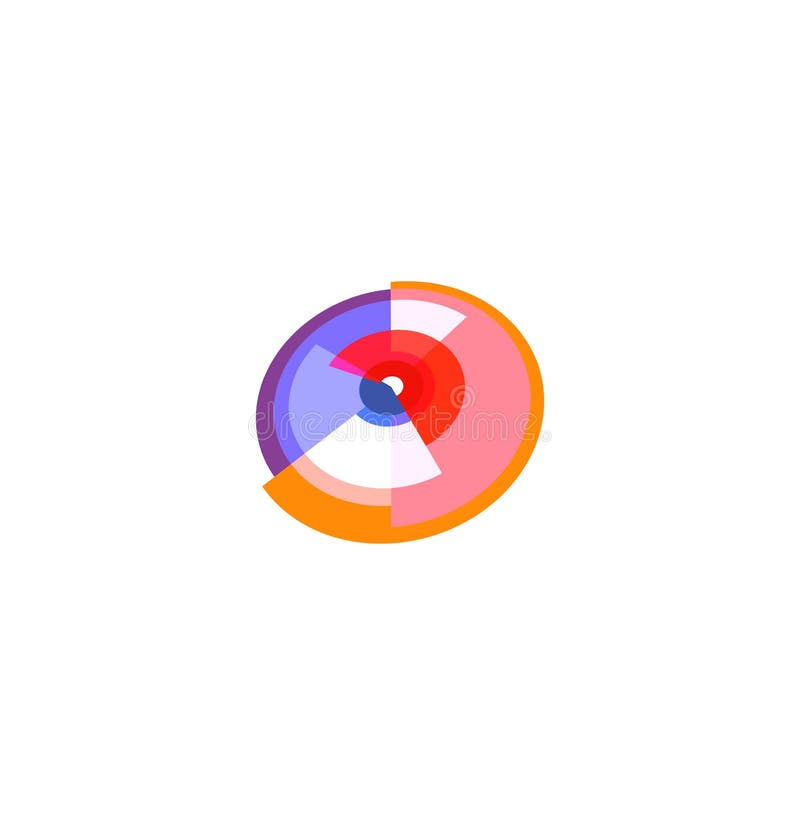 Isolated Abstract Colorful Pie Chart Logo, Round Shape Diagram Logotype ...