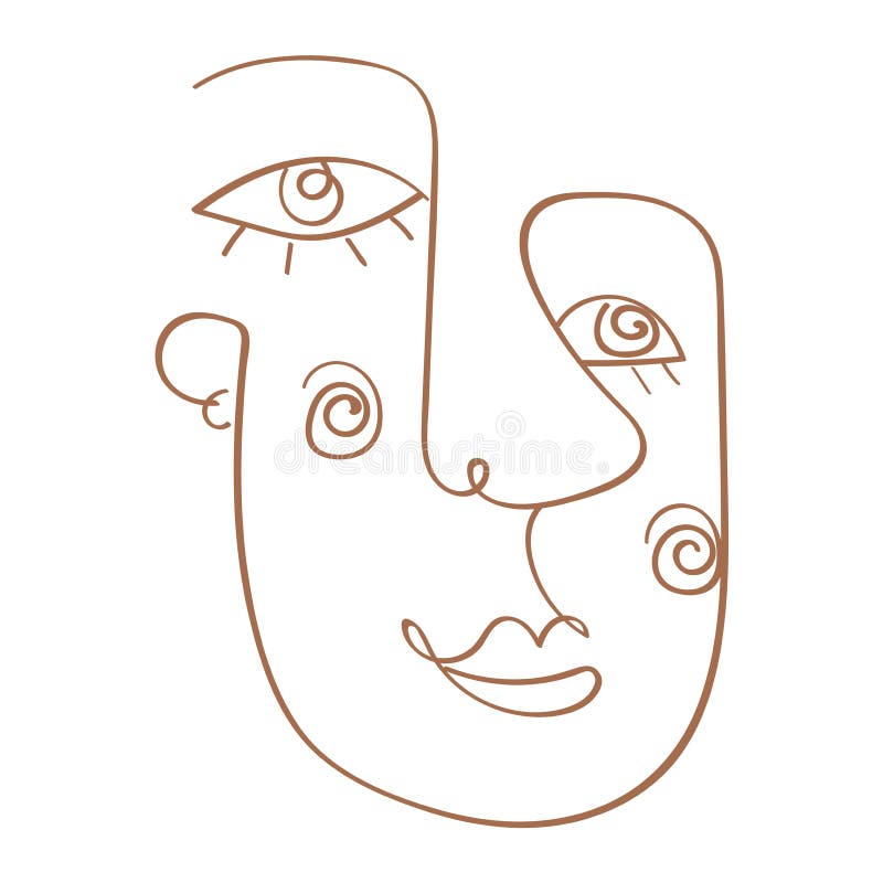 Isolated Abstract Face Sketch Avatar Flat Design Vector Stock Vector ...
