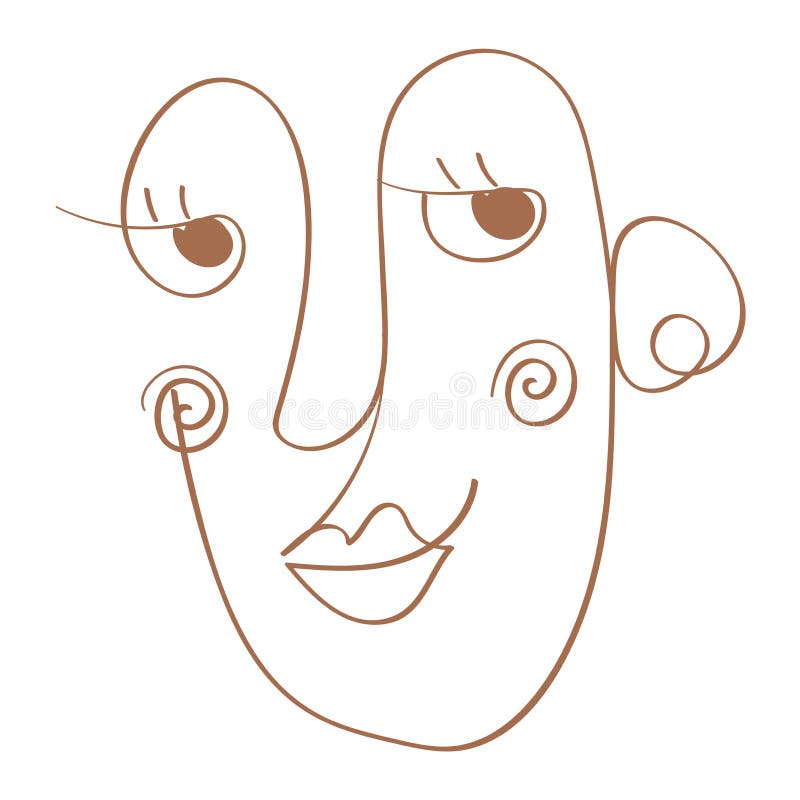 Isolated Abstract Face Sketch Avatar Flat Design Vector Stock Vector ...