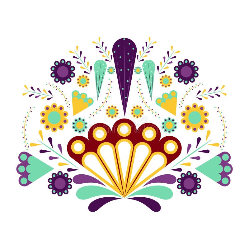 Isolated Abstract Floral Bouquet Stock Vector - Illustration of mexican ...
