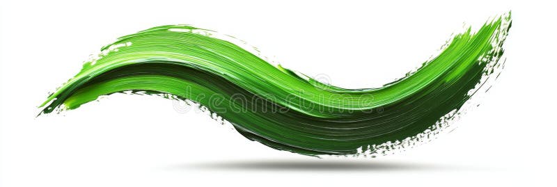 Isolated Abstract Green Paint Brush Stroke on White Background. Green ...
