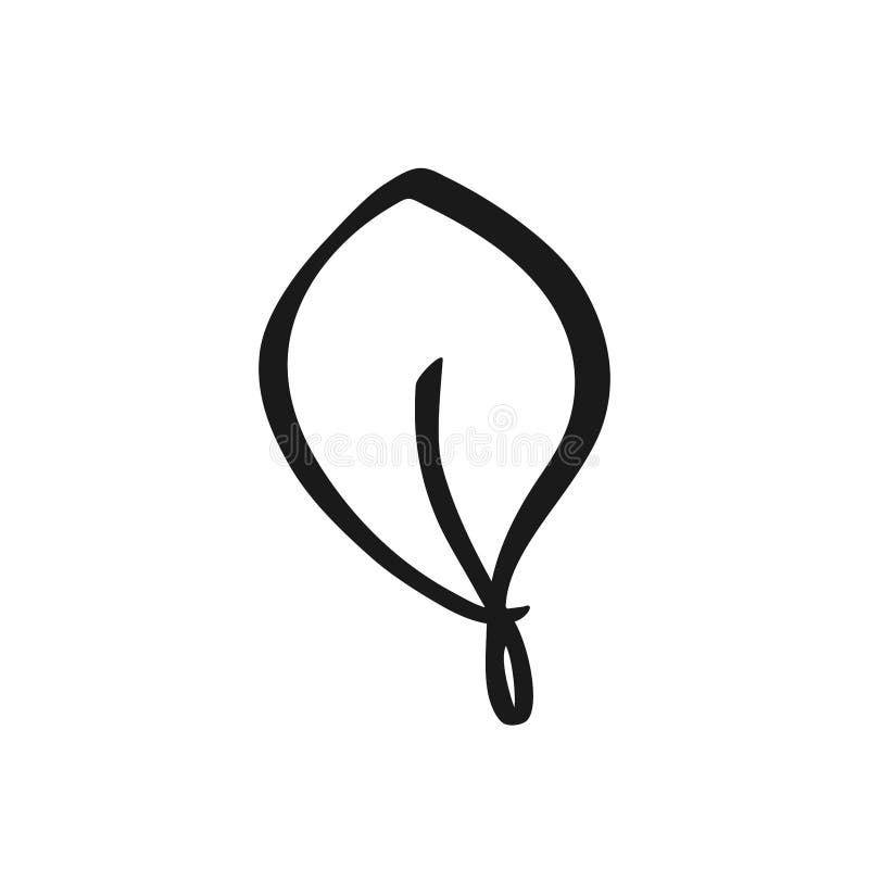 Isolated Abstract Leaf. Icon, Symbol, Sign, Logo Drawn by Hand Stock ...