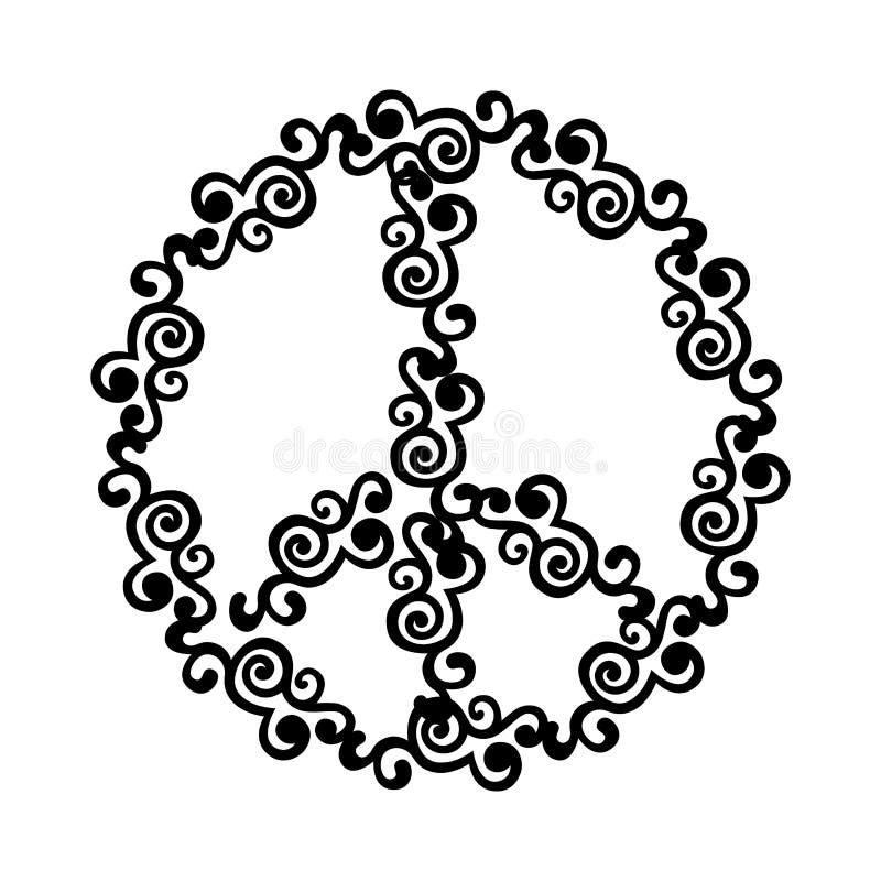 Isolated Abstract Peace Symbol Stock Vector - Illustration of hippie ...