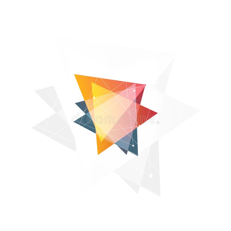 Isolated Abstract Pink and Orange Color Triangle Logo on Black ...