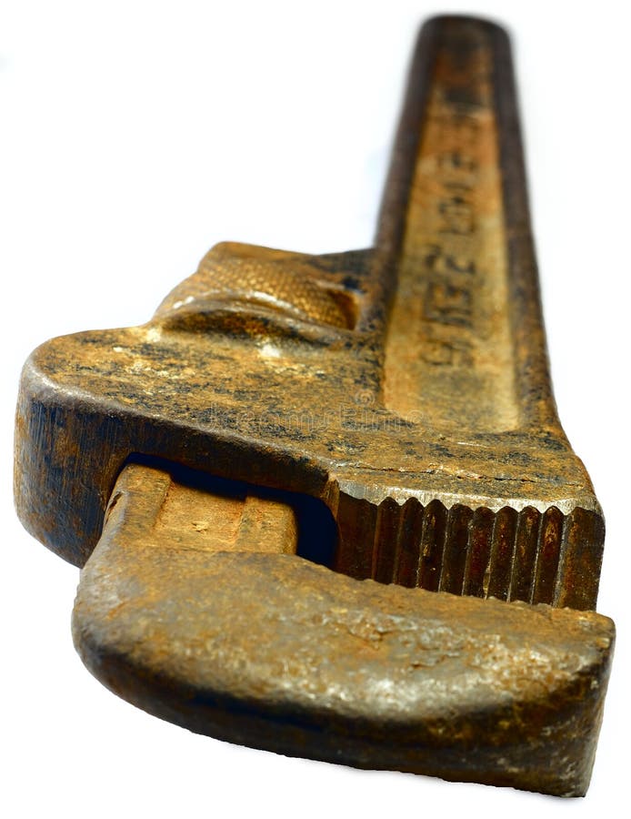 Isolated Adjustable Spanner Stock Image - Image of rusty, underwater ...