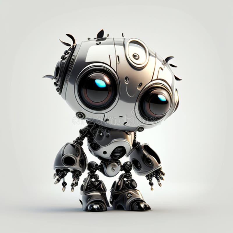 Adorable mini robot stock illustration. Illustration of robotic - 273178088