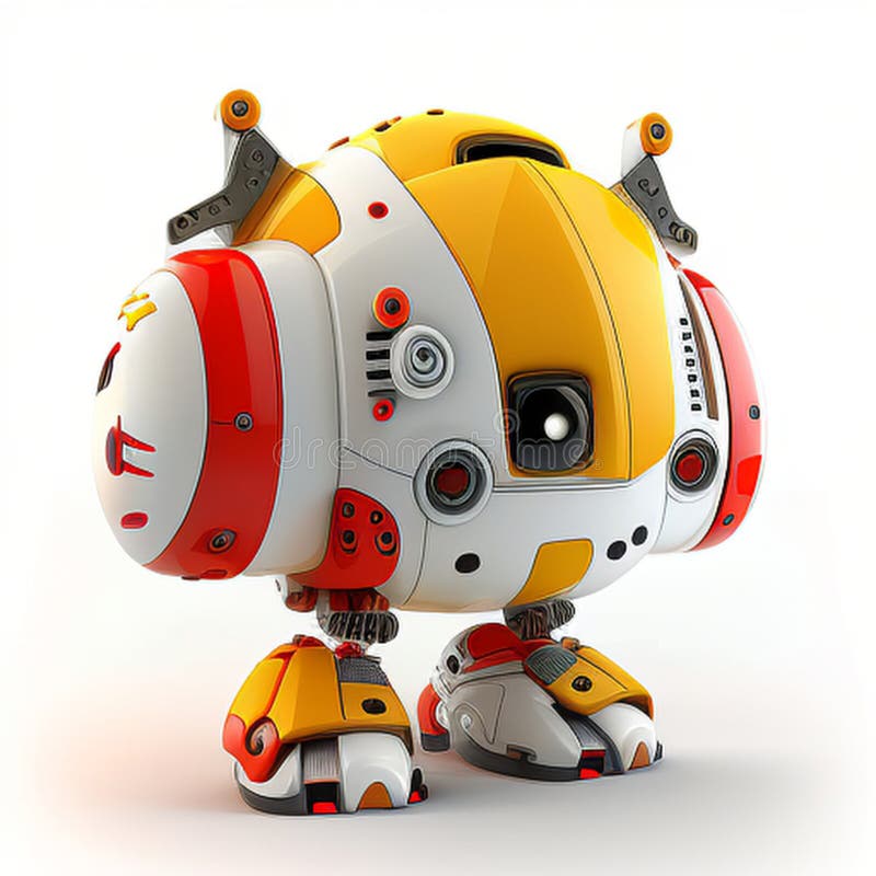 Adorable mini robot stock illustration. Illustration of digital - 273177954
