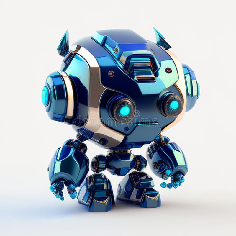 Adorable mini robot stock illustration. Illustration of cute - 273178063