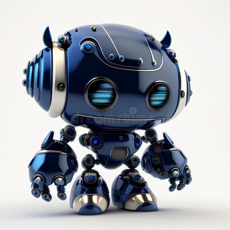 Adorable mini robot stock illustration. Illustration of technology ...