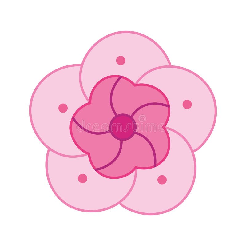 Isolated Aerial View of a Pink Flower Stock Vector - Illustration of ...