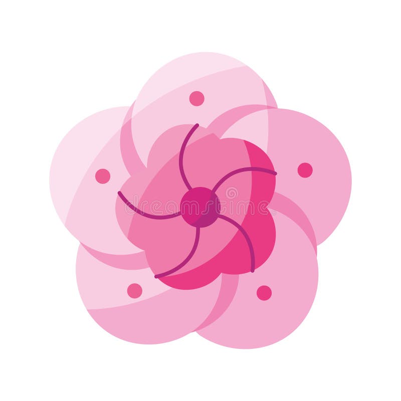 Isolated Aerial View of a Pink Flower Stock Vector - Illustration of ...