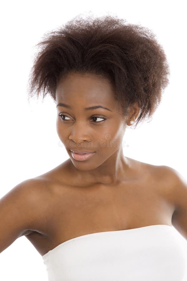 Isolated Afro American Black Beautiful Model Face. Stock Image - Image ...