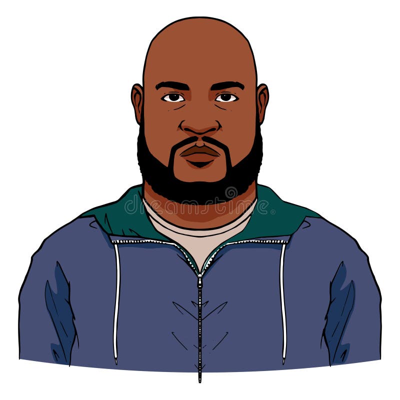 Isolated Afro American Happy Cute Man Cartoon Avatar Vector Stock