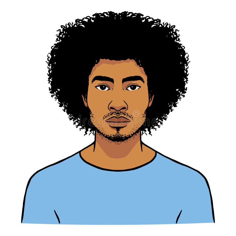 Isolated afro american man stock vector. Illustration of smiling ...