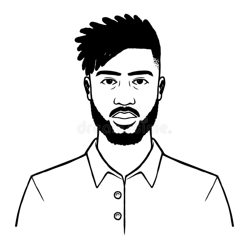 Isolated afro american man stock vector. Illustration of young - 201587075