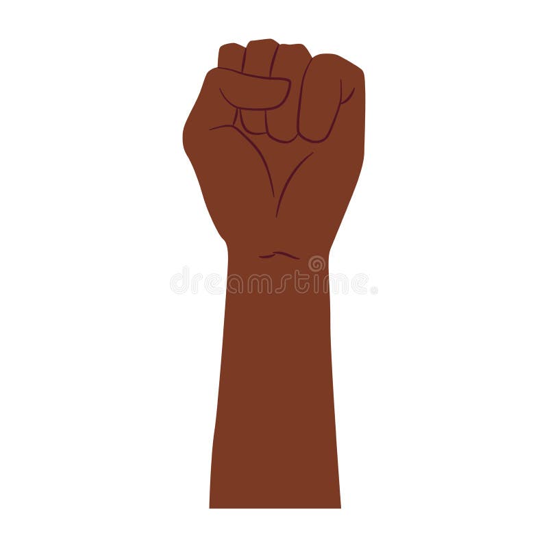 Isolated Afro American Raising Hand Protest Gesture Vector Stock Vector ...