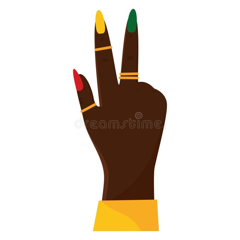 Isolated Afro American Woman Hand Vector Stock Illustration ...