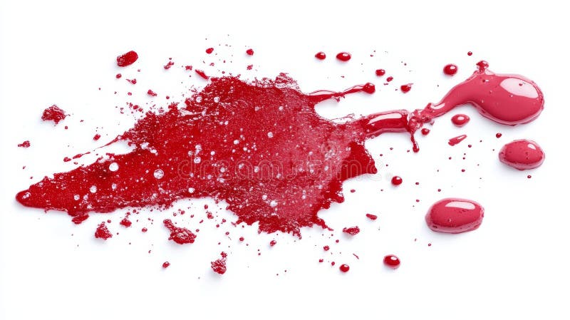 Isolated Against a Stark White Background, a Dynamic Explosion of Red ...