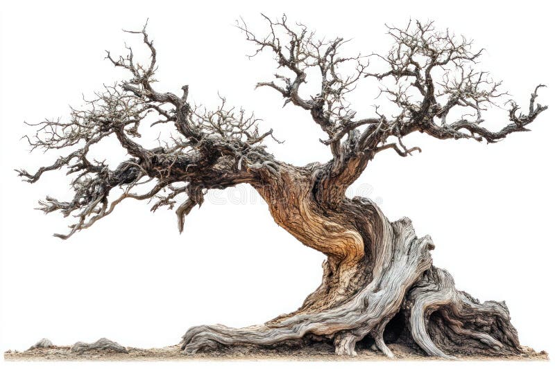 Isolated Against a White Background, the Dead Tree Looks almost Like a ...