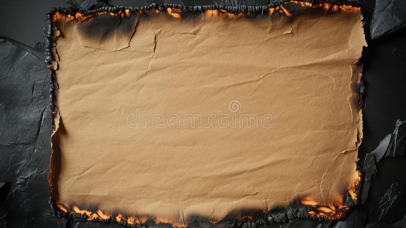 Distressed Paper Texture Isolated Aged Parchment with Charred Edges for ...